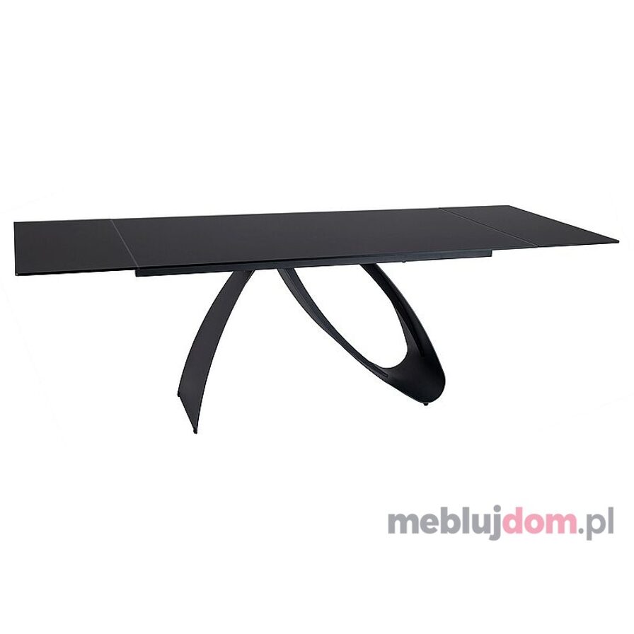 Stół DIUNA Signal szklany ceramiczny na geometrycznym czarnym stelażu ...